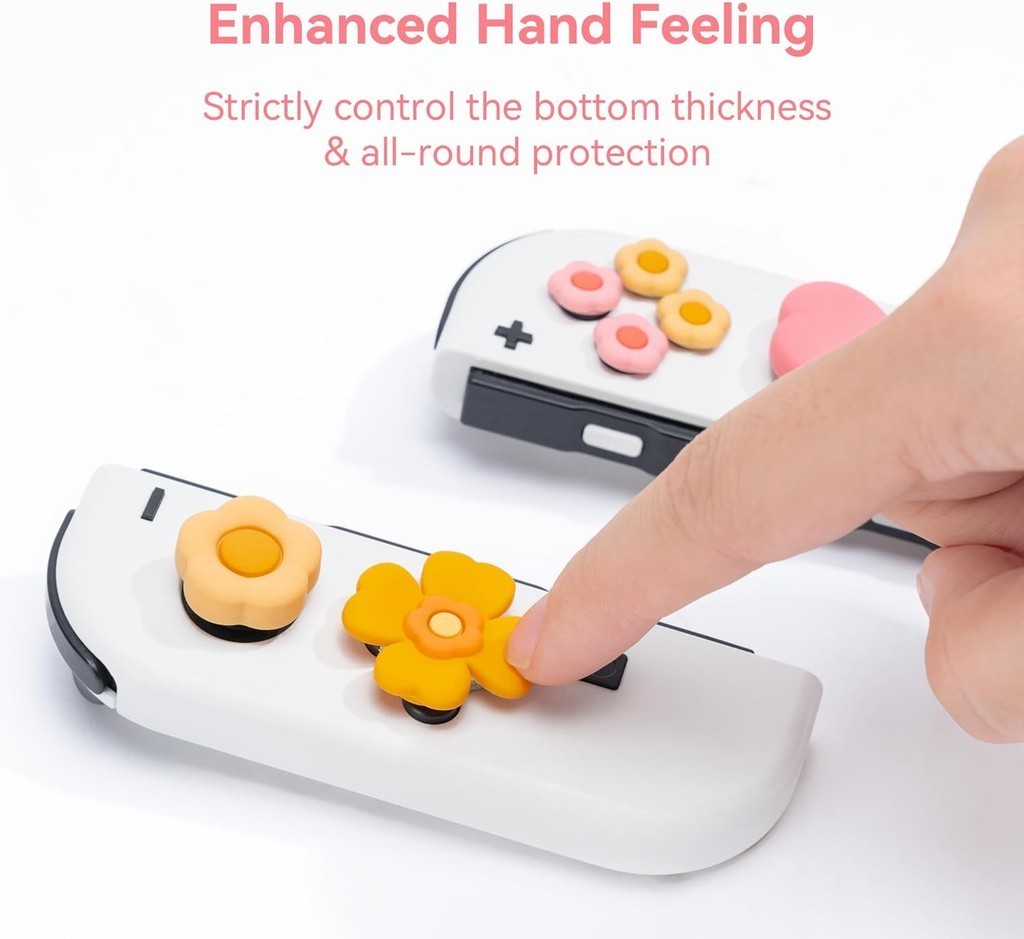 GeekShare Cross D-Pad Button Caps Thumb Grips Set Silicone ABXY Key ...