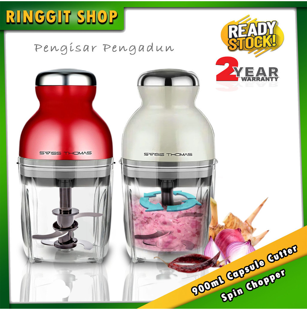 Ringgit Shop 900mL Capsule Cutter Spin Chopper Blender Grinder Mixer Mincer Masher Juicer ...