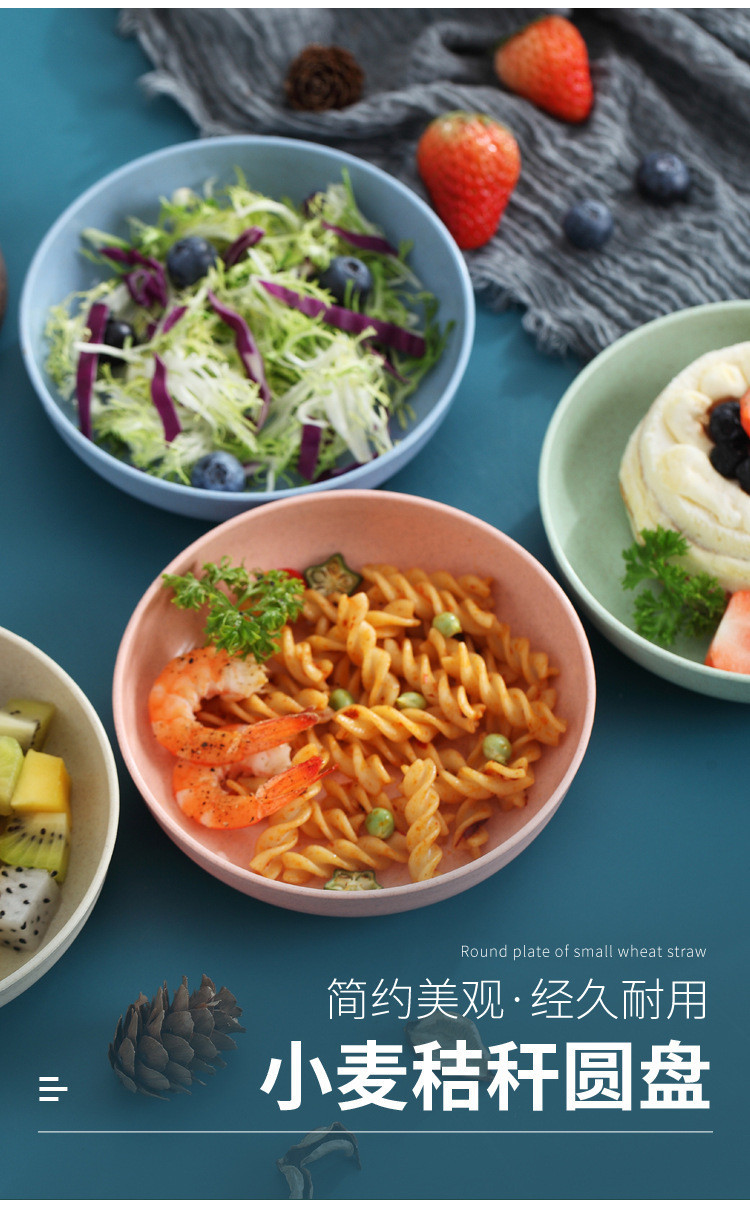 SUMAIRU Japanese Flavor Plate Dishes Round Shaped Wheat Straw Plate ...