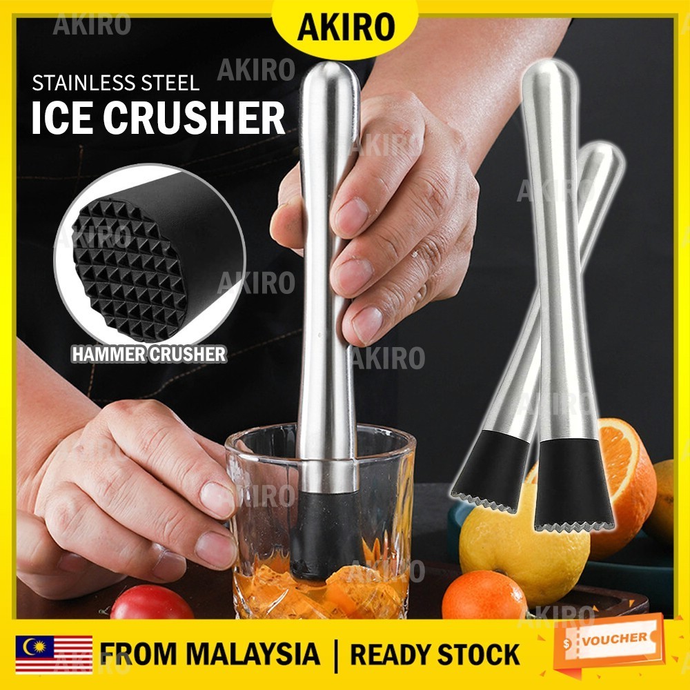 AKIRO 21/25CM Ice Crusher Stick Cocktail Fruit Lemon Ice Cube Fruit ...