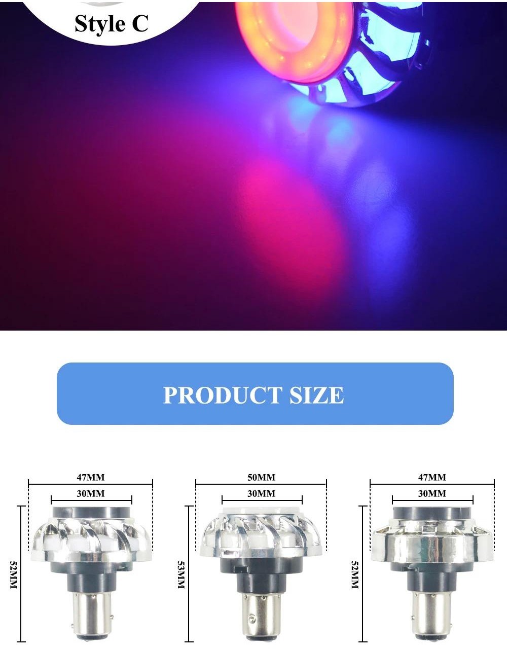 Motorcycle Warning Lamp Angel Eye Motorcycle Headlight 1157 Brake Tail ...