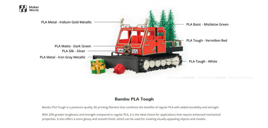 Bambu Lab Tough PLA 1KG 1.75mm with RFID Enhanced Toughness and ...
