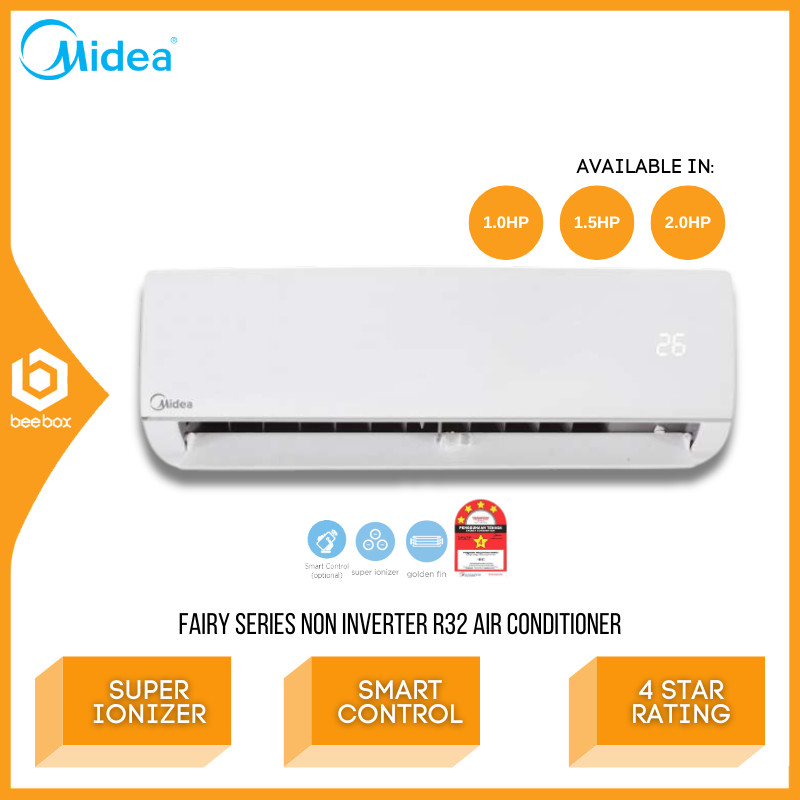 Midea Fairy Series Non Inverter R32 Air Conditioner 1.0/1.5/2.0HP MSMF-10CRN8 MSMF-13CRN8 MSMF ...