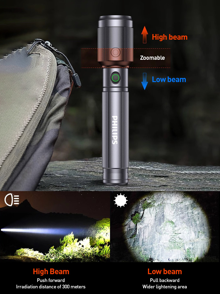 Philips Zoom Flashlight Stepless Dimming | Shopee Malaysia