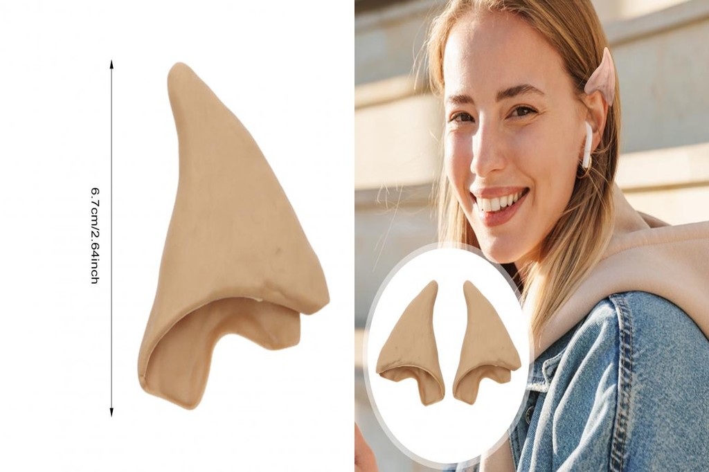 livecity| High-quality Latex Elf Ears Halloween Party Elf Ears Reusable ...