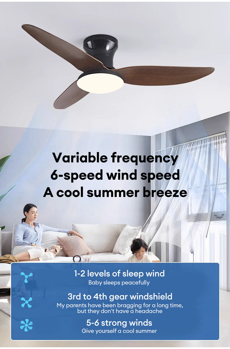 Ceiling Fan With Light Cooling Fan 6 Speed Nordic Ceiling Fan Light ...