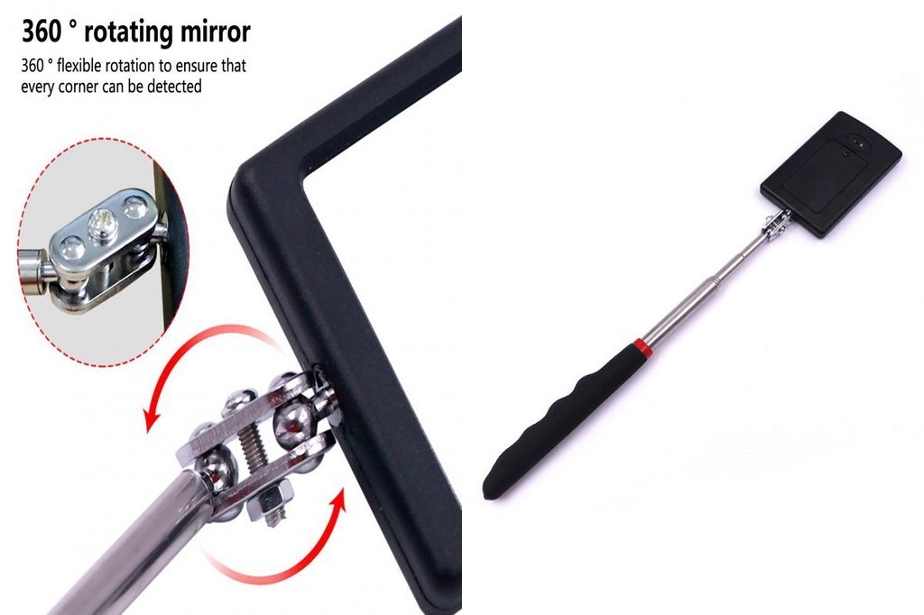 BF Inspection Mirror with LED Light 360-degree Rotation Telescopic Rod ...