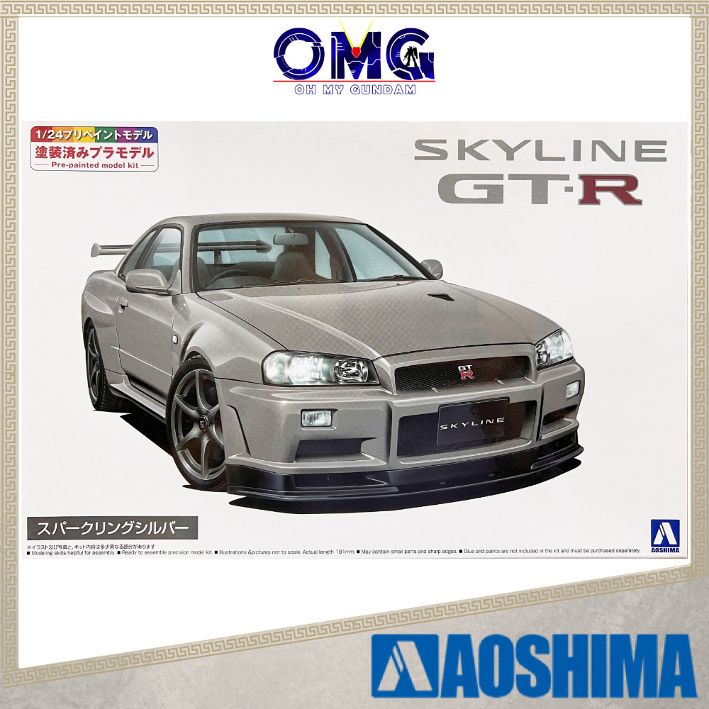Aoshima 1/24 Nissan BNR34 Skyline GT-R V-Spec II 2000 (Sparkling Silver ...