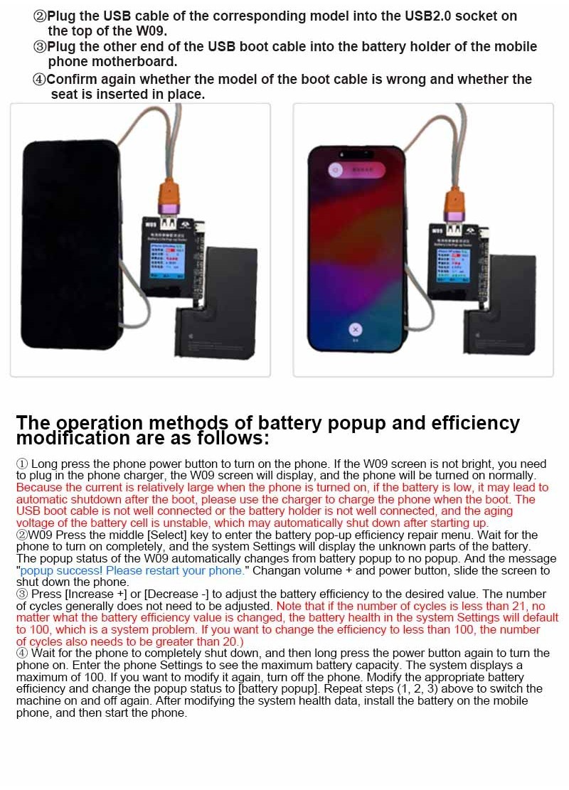 OSS W09 Pro V3 Battery Efficiency Pop up Tester Mobile Phone 11 - 15 ...