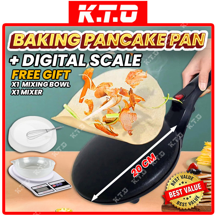 Electric Pancake Pan Non-stick Pancake Crepe Maker Pizza Popiah Baking ...