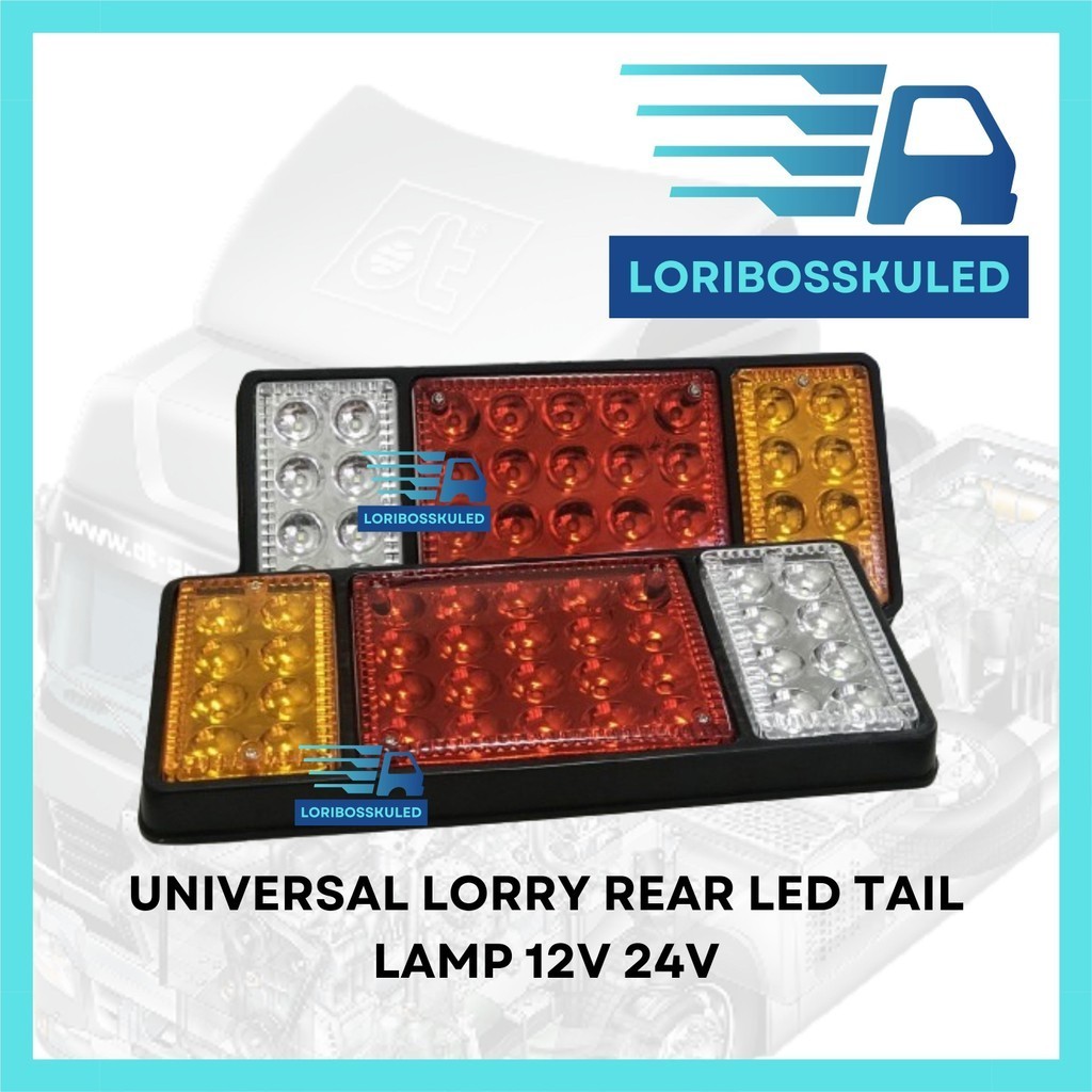 BOSSKU UNIVERSAL LORRY REAR LED TAIL LAMP 12V 24V ISUZU NPR NHR HICOM ...