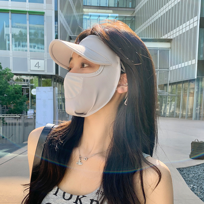 Full Face Women Sunscreen Masks Girls Ice Silk Face Cover Outdoor UV ...