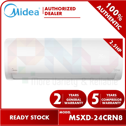 Midea 2.5HP Xtreme Dura Split Wall Mounted Type Air-Cond MSXD-24CRN8 ...
