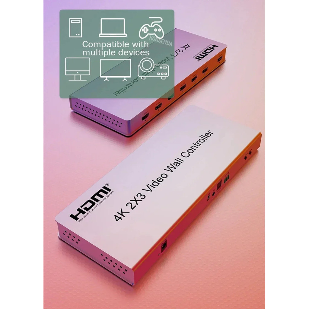 HD 4K 2x3 HDMI Video Wall Controller 2x2 2x1 1x2 3x2 2 4 6 Screen TV ...