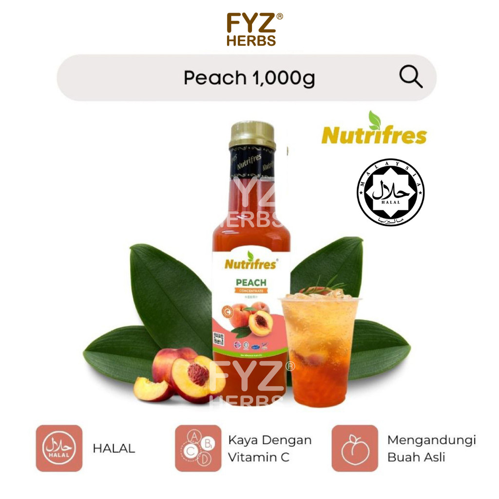 Nutrifres Peach Fruit Juice Concentrate/Cordial 1000g | Bes Minuman ...