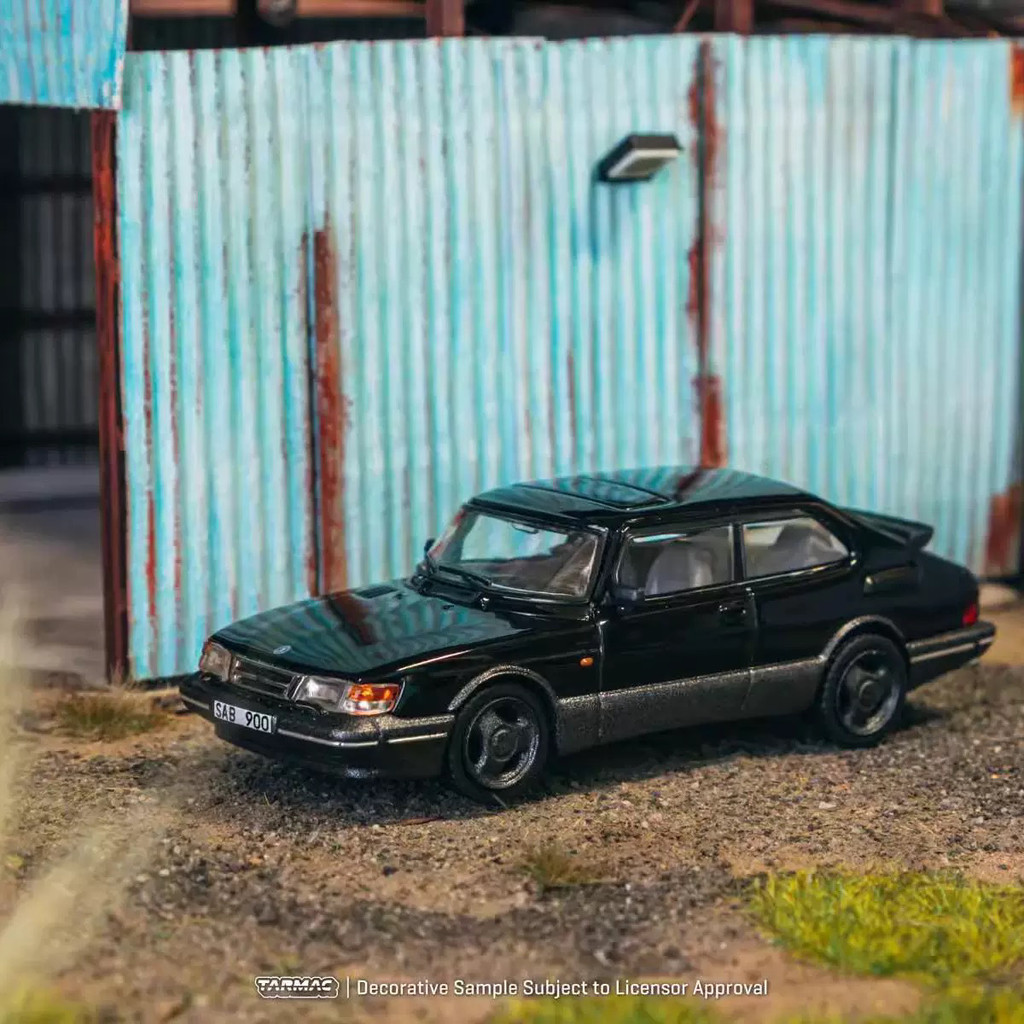 Tarmac Work-TW 1/64 Saab 900 Turbo Black Diecast car Car Model ...