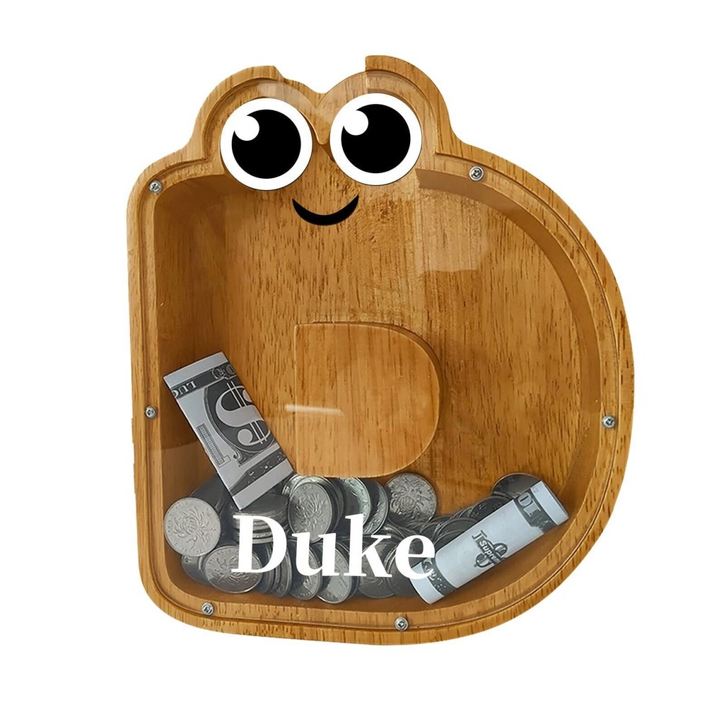 Cartoon Wooden Letter Money Box, Creative Personalized Wooden Storage ...