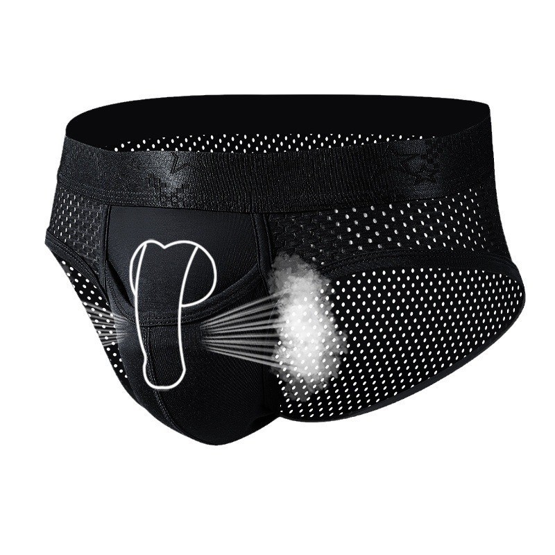 Men Fashion U-Convex Inner Crotch Separation Breathable Ice Silk ...