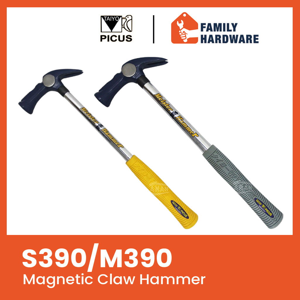 TAIYO PICUS S390 M390 High Quality Magnetic Claw Hammer Magnetic Hammer Made in JAPAN Penukul ...