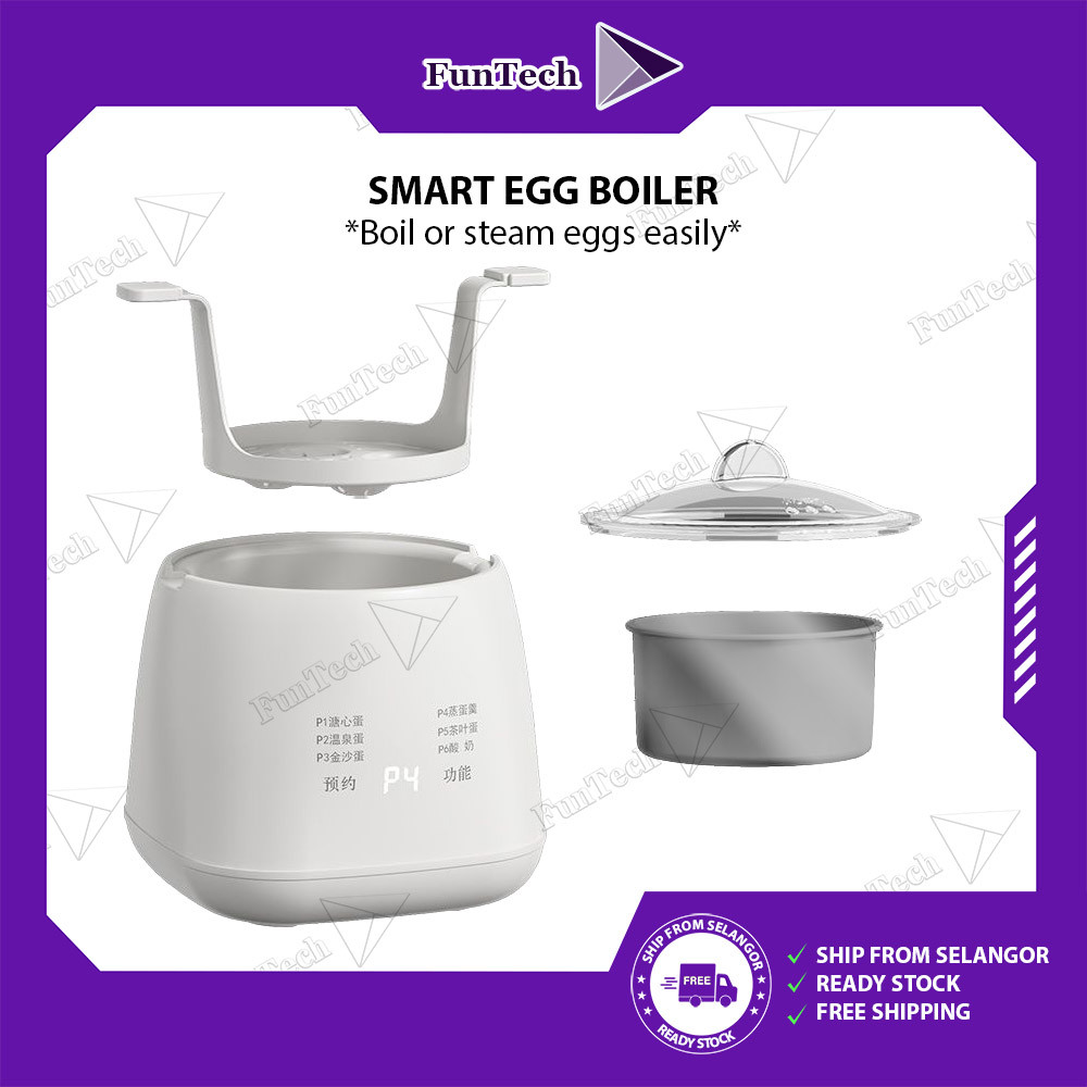 FunTech Smart Egg Boiler Egg Steamer Digital Display One Touch Control ...