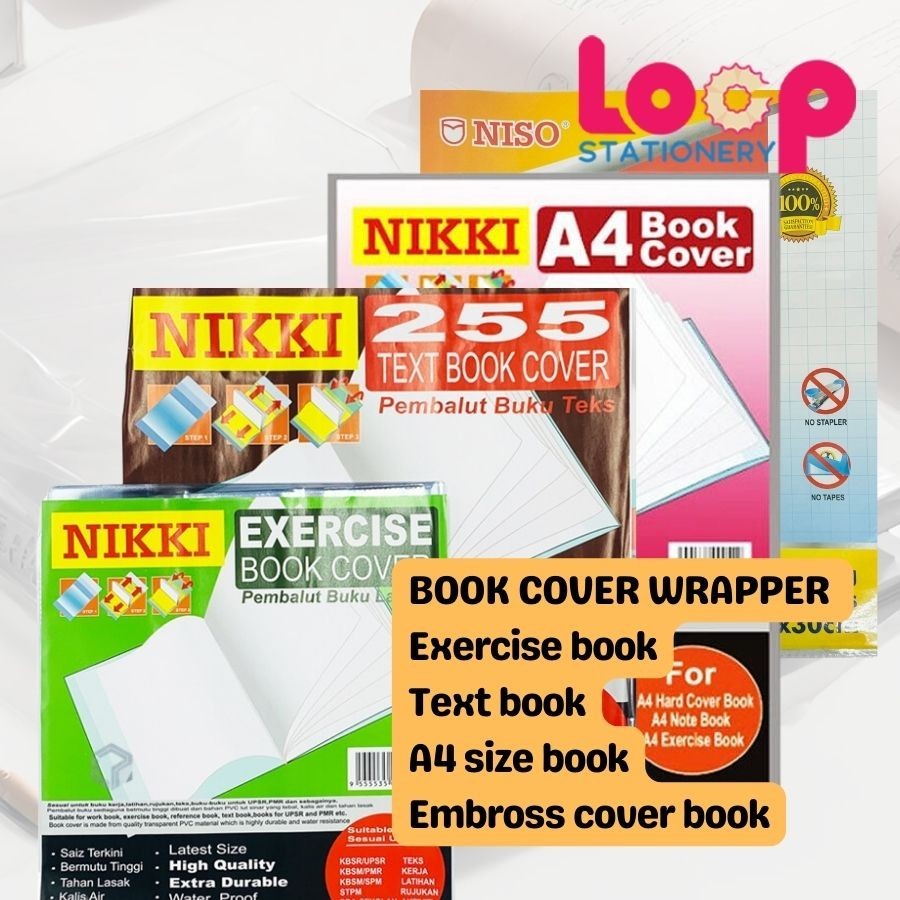 Pembalut Buku Book Cover Book Wrapper Exercise Book/ Text Book/ A4 Book ...