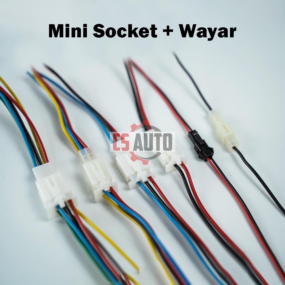 CS MIni Male Female Socket Wayar Lampu Sambung Connector Plug With Wire ...