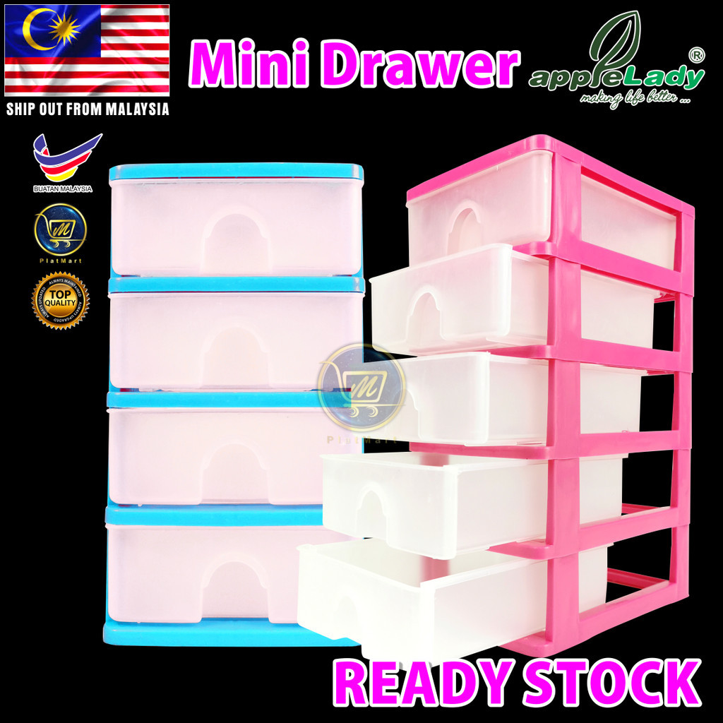 PlatMart - [READY STOCK] 3/4/5 Tier APPLELADY Mini Drawer Storage Box ...