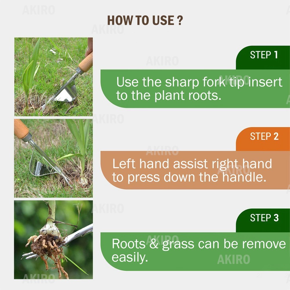 AKIRO Garden Hand Tool Grass Weeding Puller Weed Root Seedling ...