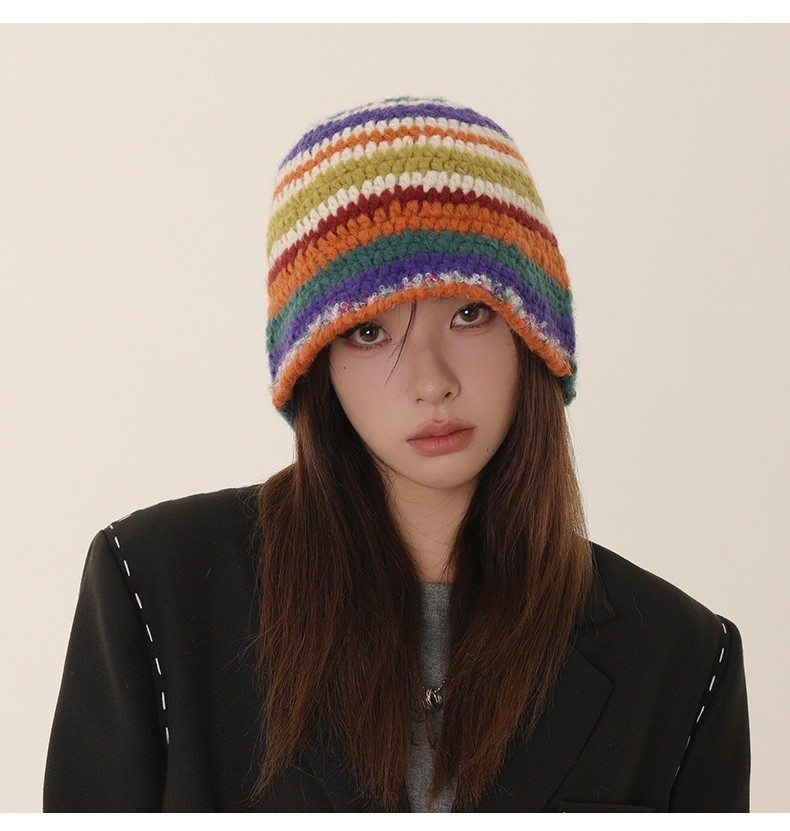 Misskoi [Ready Stock] Dopamine Girl~Wool Hat Female Autumn Winter Face ...