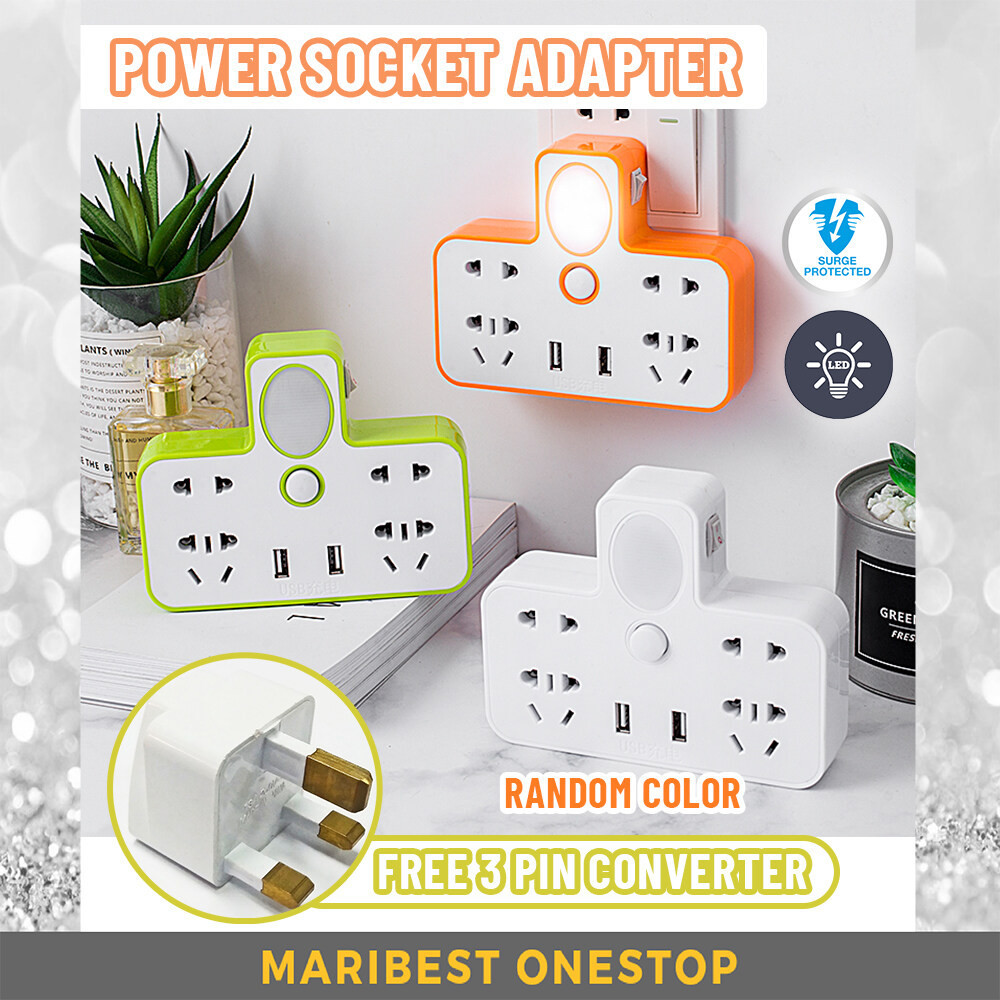 Multi-Function Socket Plug Adapter Wireless Extension 3/2 USB Port ...