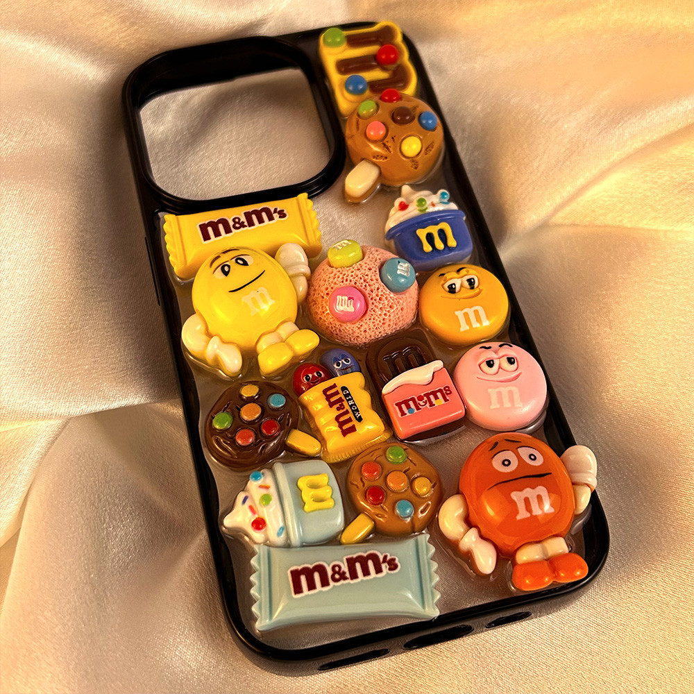 Funny 3D M&M's Glitter Gell Phone Case for Iphone 11 15 14 Pro Max 12 ...