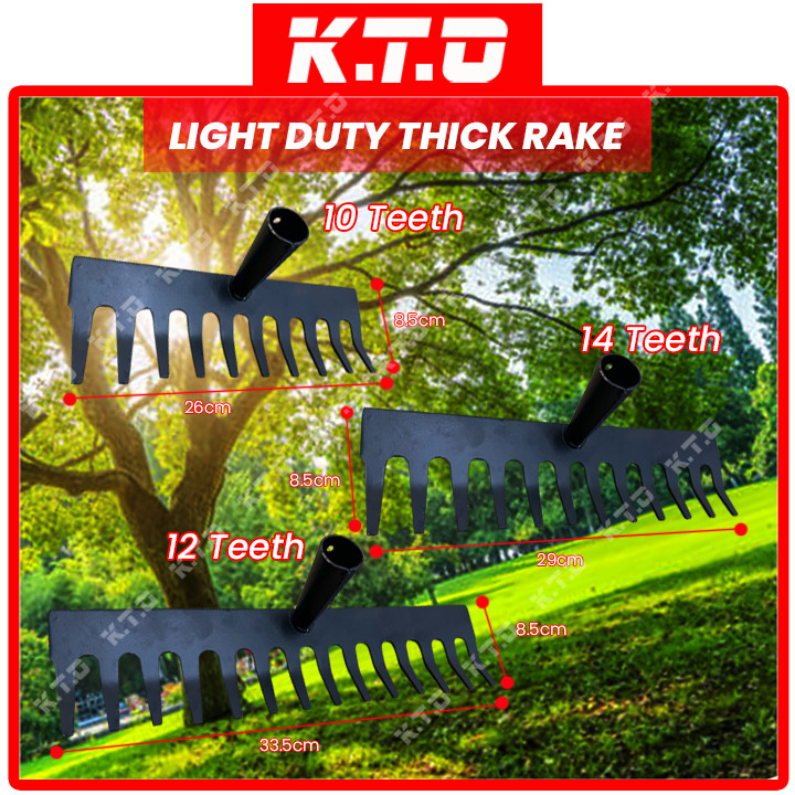 6T 8T 10T 12T 14T Metal Grass Rake Crawler Garden Rake Head / Penyakar ...