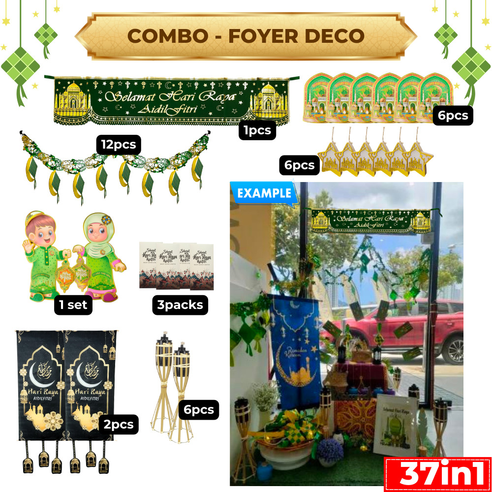 SUPERSAVE Raya 2025 Combo Set Wall Decoration School Office Hiasan Kad ...