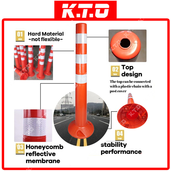 750MM / 75CM TPE Safety Post Warning Posts Reflective Traffic Pole ...