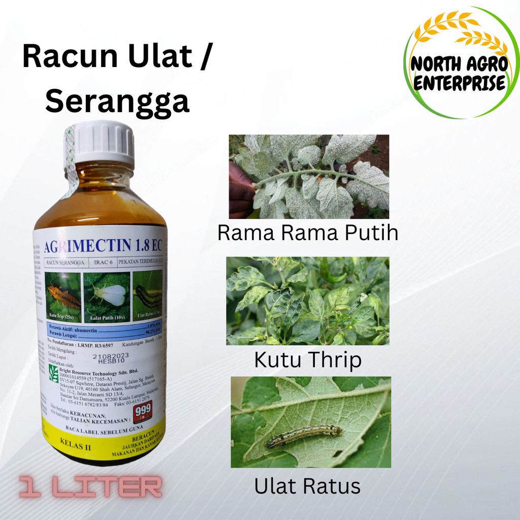 AGRIMECTIN 1.8% EC | Racun Serangga | Kutu Thrip, Lalat Putih, Hamama ...