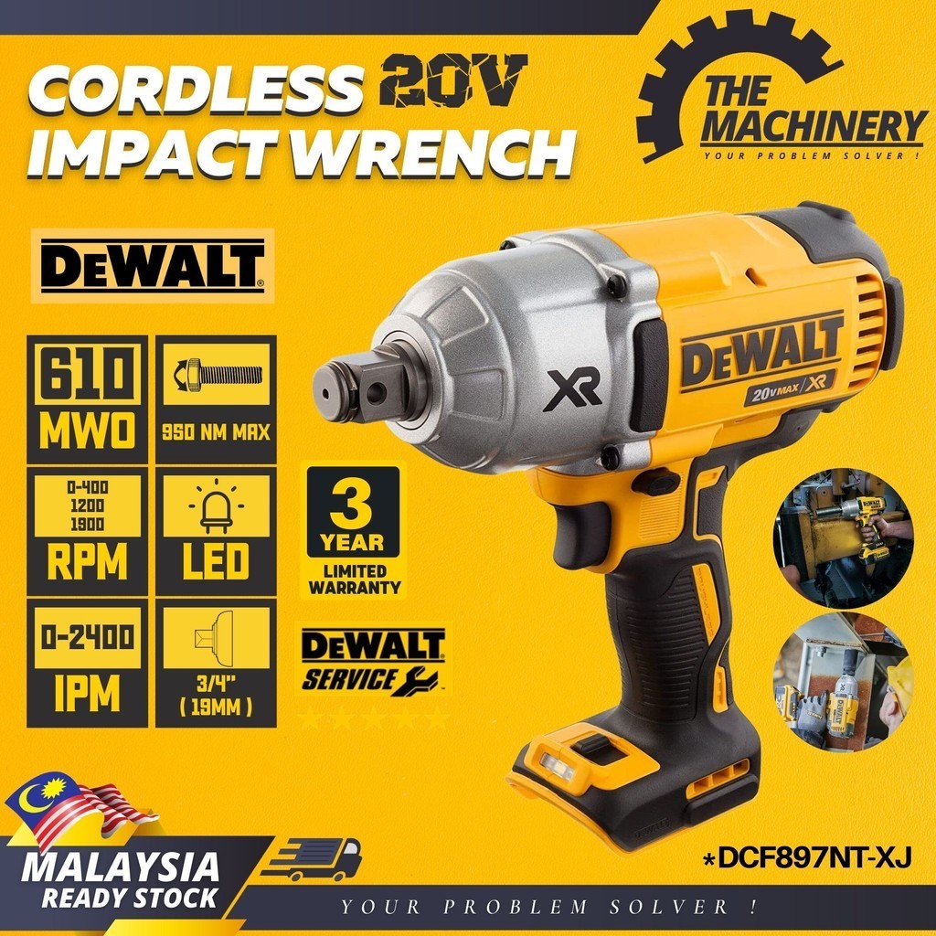 DEWALT Cordless Impact Wrench Bare Unit 20V Brushless Heavy Duty ...