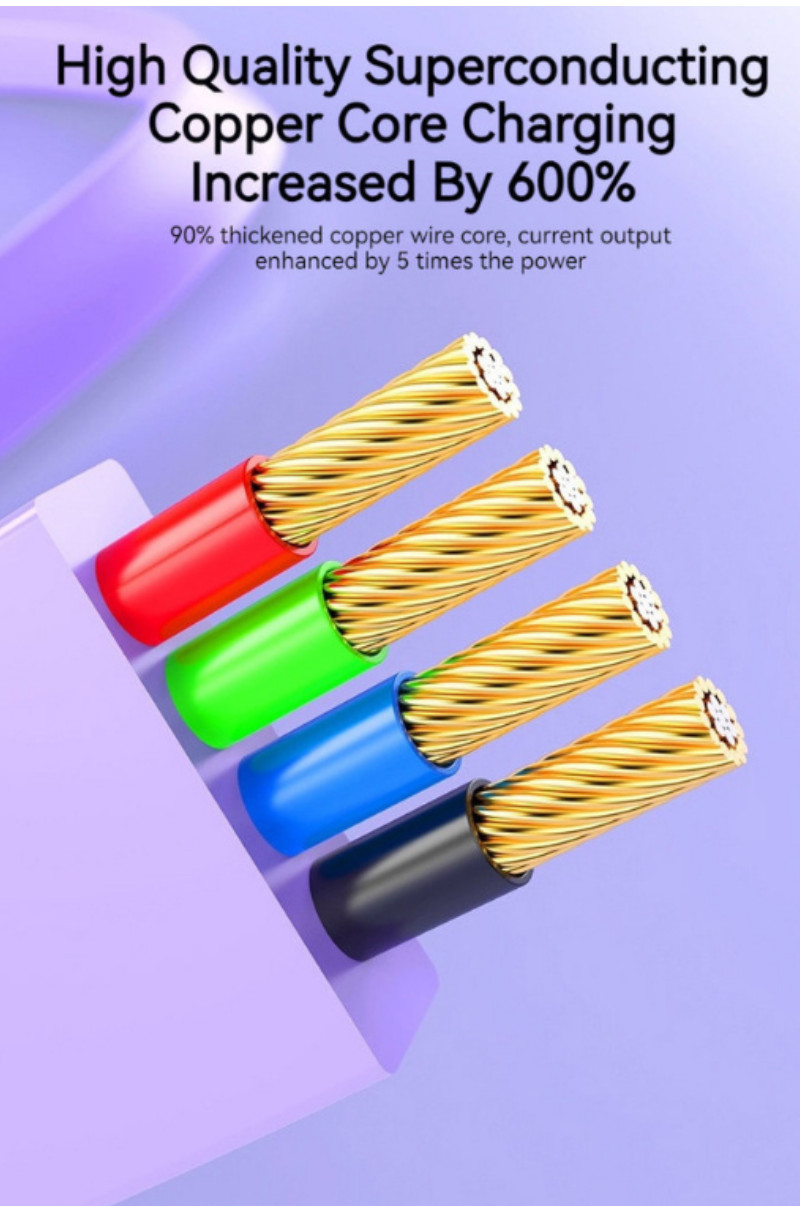 MINISO 120W Fast Charging Retractable 3 In 1 Data Cable Transparent ...
