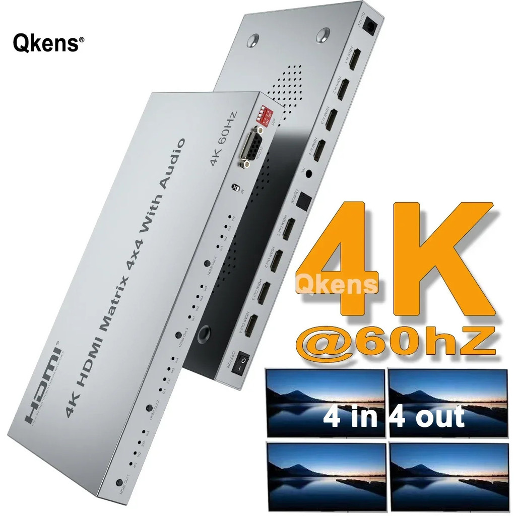 4k 4x4 HDMI True Matrix Switch Conmutador 4 in 4 Out 4K 60Hz HDMI ...