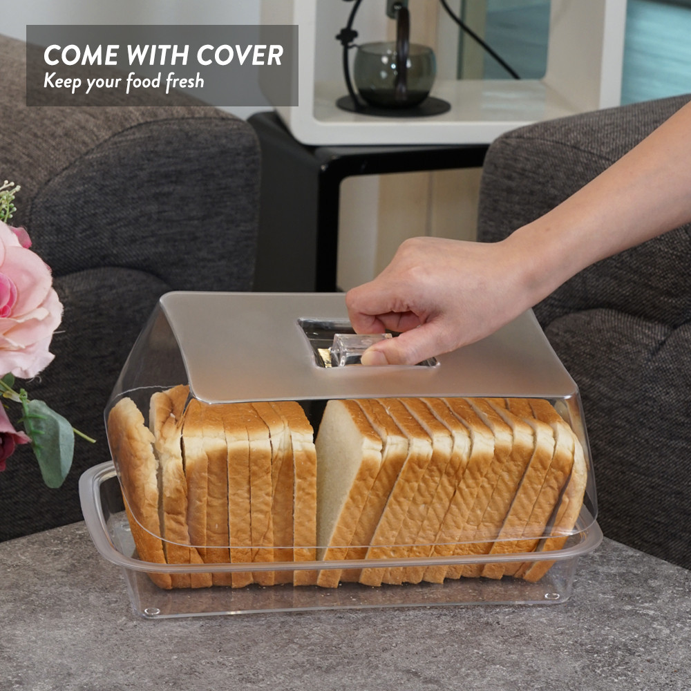 Elianware Tranparent Food Storage Cake Bread Storage Box Bekas Kuih ...