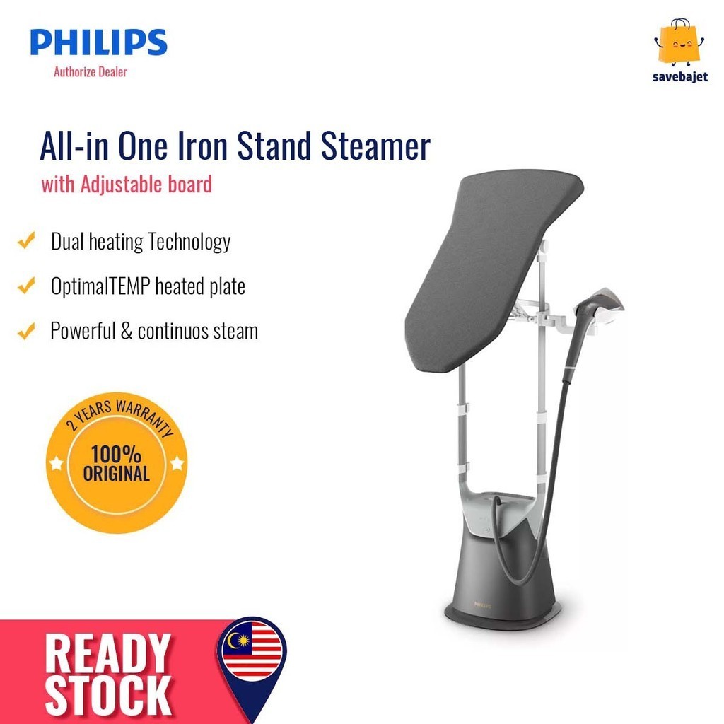 PHILIPS All In One Iron 8000 Series Stand Steamer Garment Care GC628/86 ...