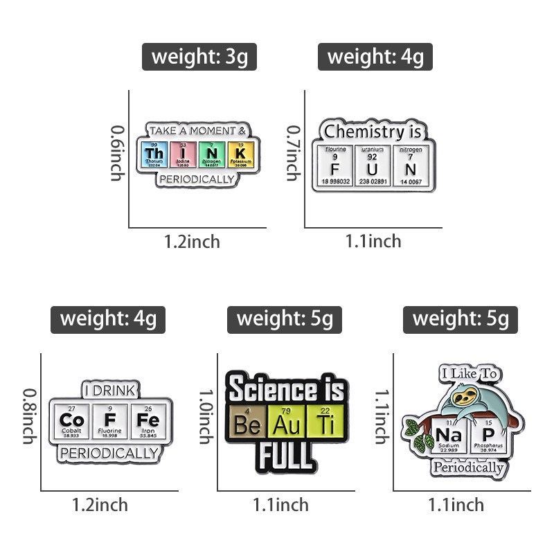 Chemical Element Enamel Pins Brooches Science Genes DNA Brooch Chemical ...