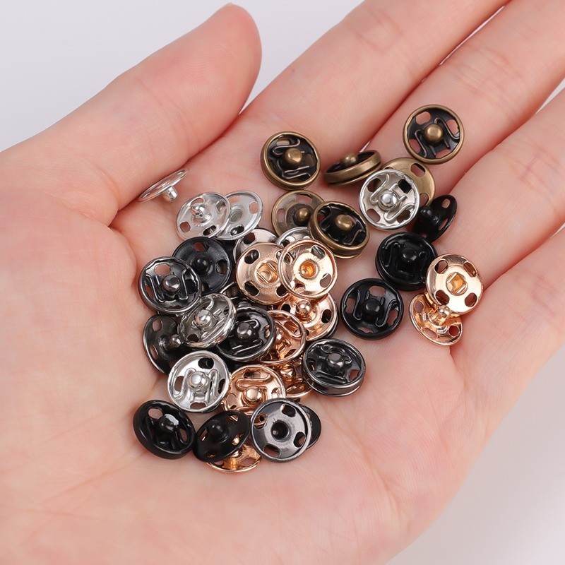 10/15mm Metal Press Button - Mini Round Invisible Snap Fasteners ...