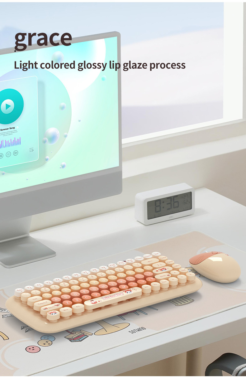 MOFII Candy Mixed Little Bear Diary Cute Wireless Keyboard Set PC ...