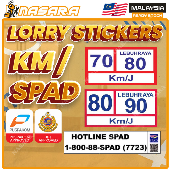 Nasara 1 Pcs Lorry Truck Vehicle Stickers Lebuhraya Speed Limit KM Spad ...