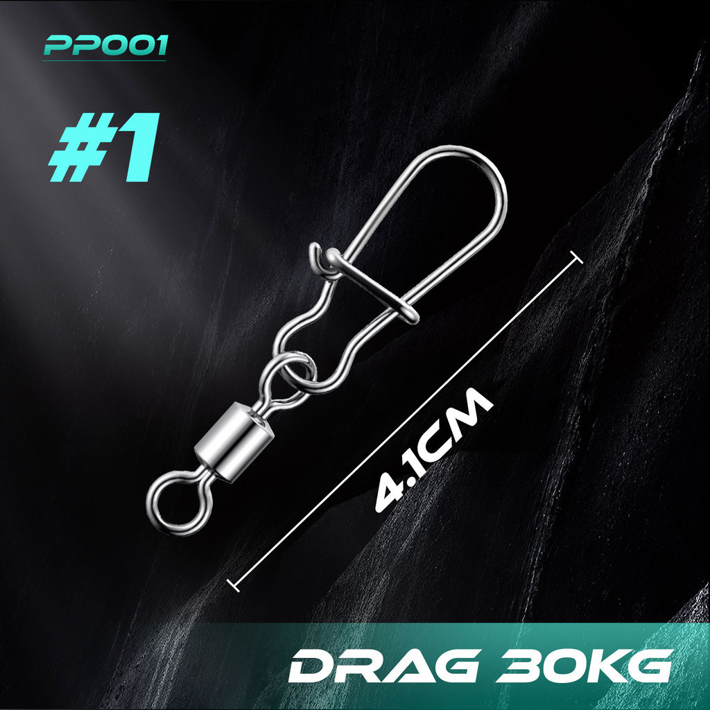 【MR.T】 Corrosion Resistant Duo Snap Swivel #5/#7/#10/#12 Pin Pancing ...