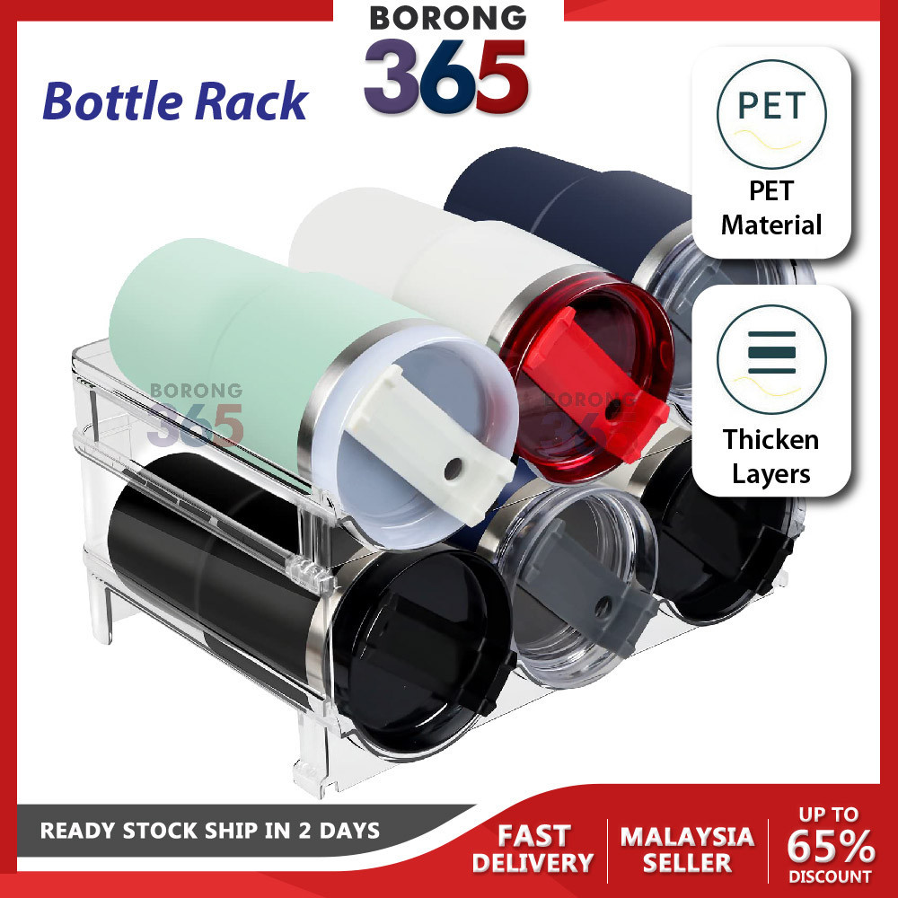 [6 Slots] Borong365 Stackable Bottle Holder Tumbler Rack Bottle ...