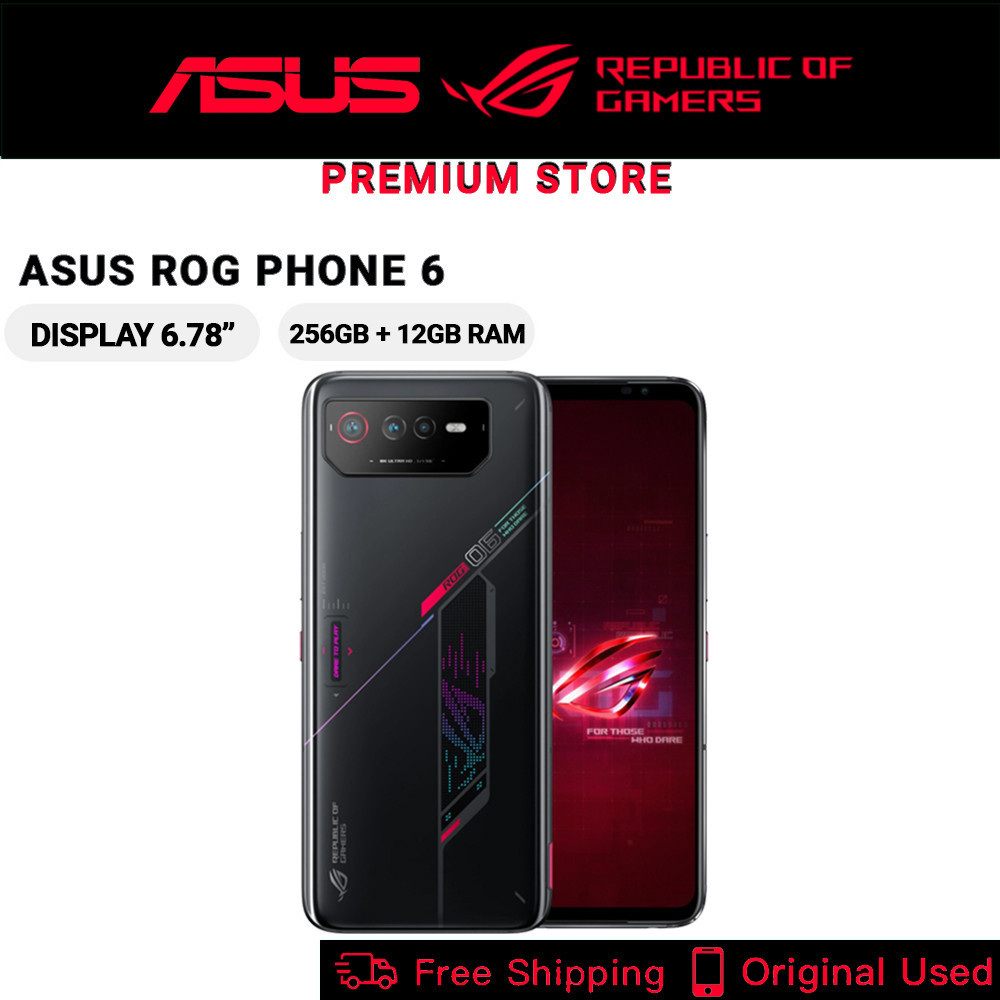 Original Used Asus ROG Phone 6 5G 256GB + 12GB RAM 50MP 6.78 inches ...