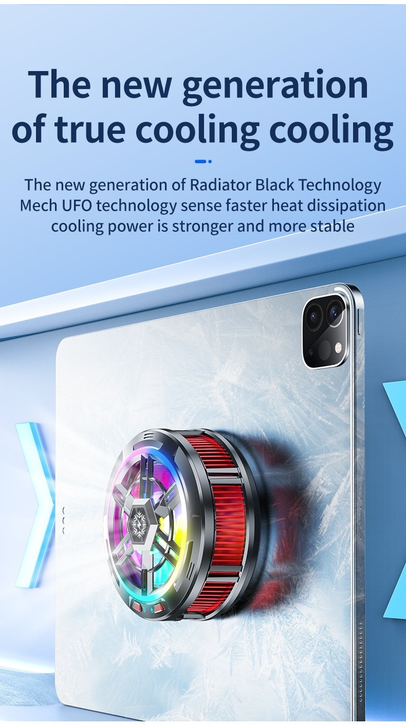 NEW X100 Tablet Cooler Adjustable Semiconductor Rapid Cooling 23W Fan ...