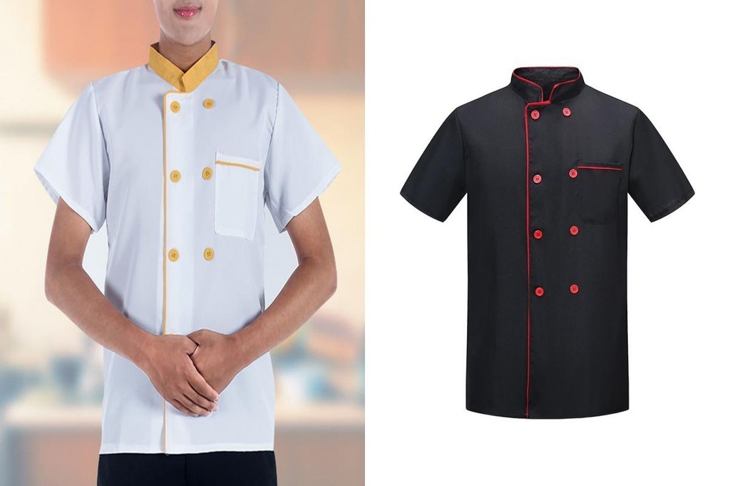 SRA ZK Buttoned Chef Coat Breathable Chef Clothes Summer Chef Uniform ...