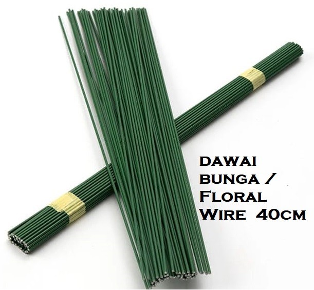 20/100pcs Floral wire Iron Flower Stick Dawai Besi Bunga *40cm Long ...